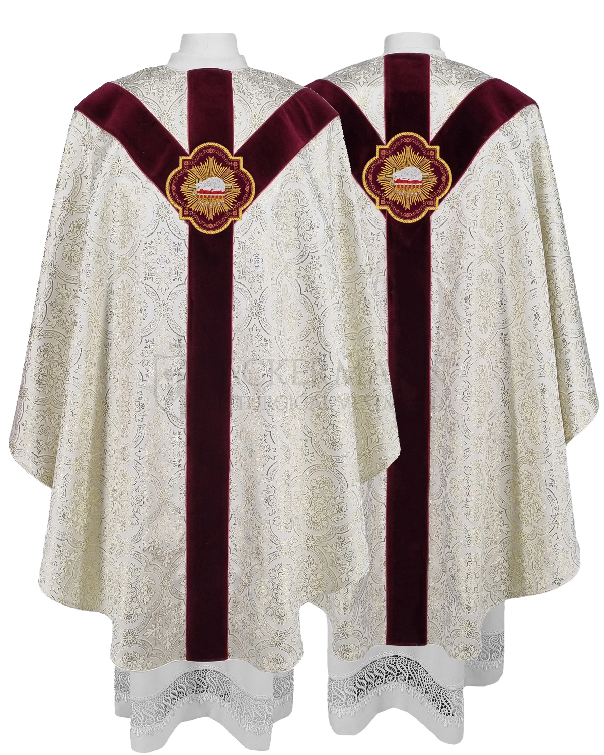Semi Gothic Chasuble for Easter with embroidered applique Lamb of God ...