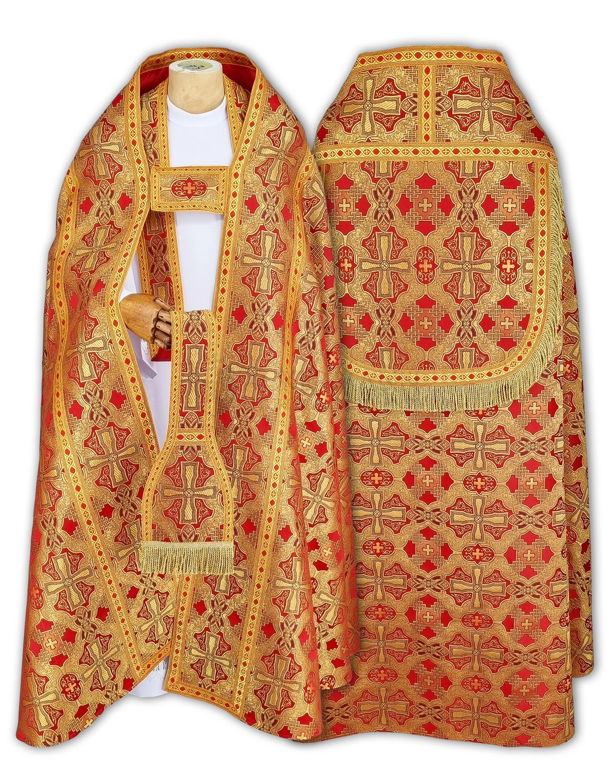 Traditional Roman Cope with stole made of italian silk fabric - online ...